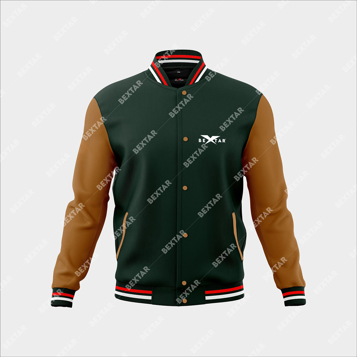 Dark Green Letterman Varsity Jacket Original Wool & Leather Sleeves ...
